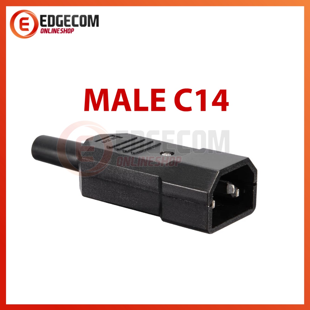 Jual Konektor Steker Kabel AC IEC C14 Male Plug Adapter 3 Pin | Shopee ...