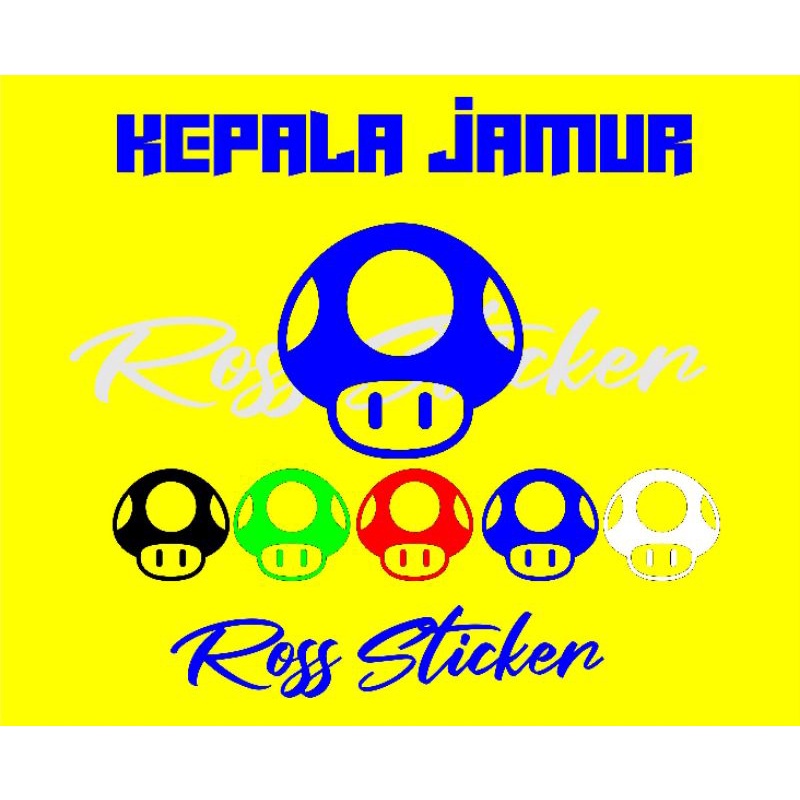 Jual sticker cutting custom kepala jamur, jamur mario bros, super mario ...