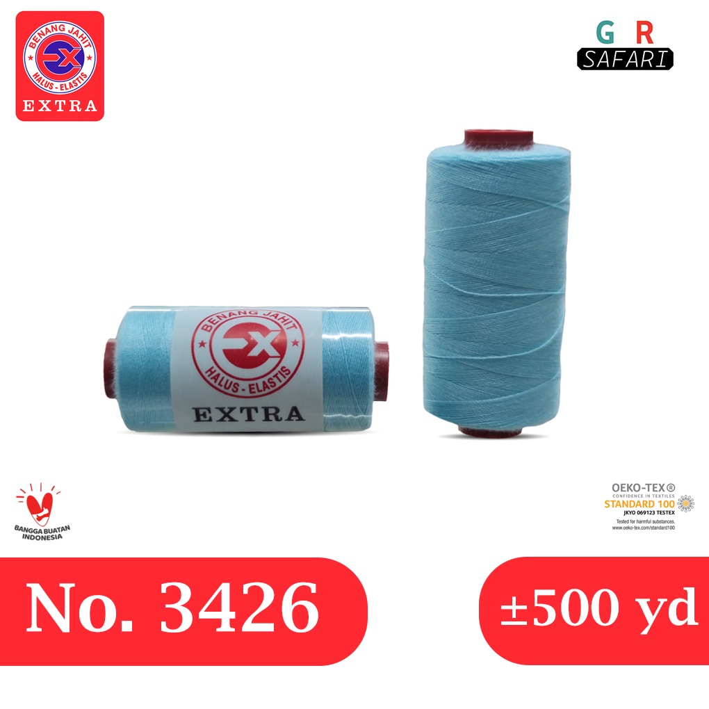 Jual Benang Jahit Extra Warna Biru No. 3426 - 500yard | Shopee Indonesia