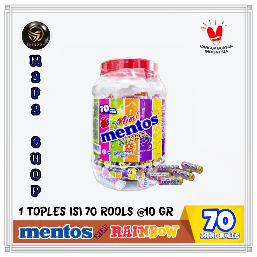 Jual Permen Mentos Mini Rainbow Jar | Toples isi 70 - 700 gr (Kemasan ...