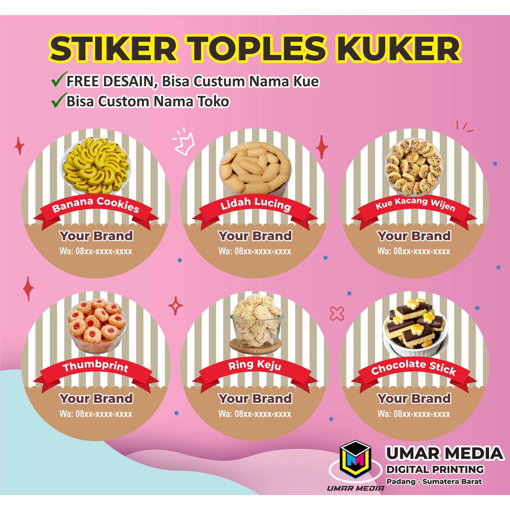 Jual Stiker Kue Lebaran Stiker Kue Kering Stiker Toples Kuker Stiker ...