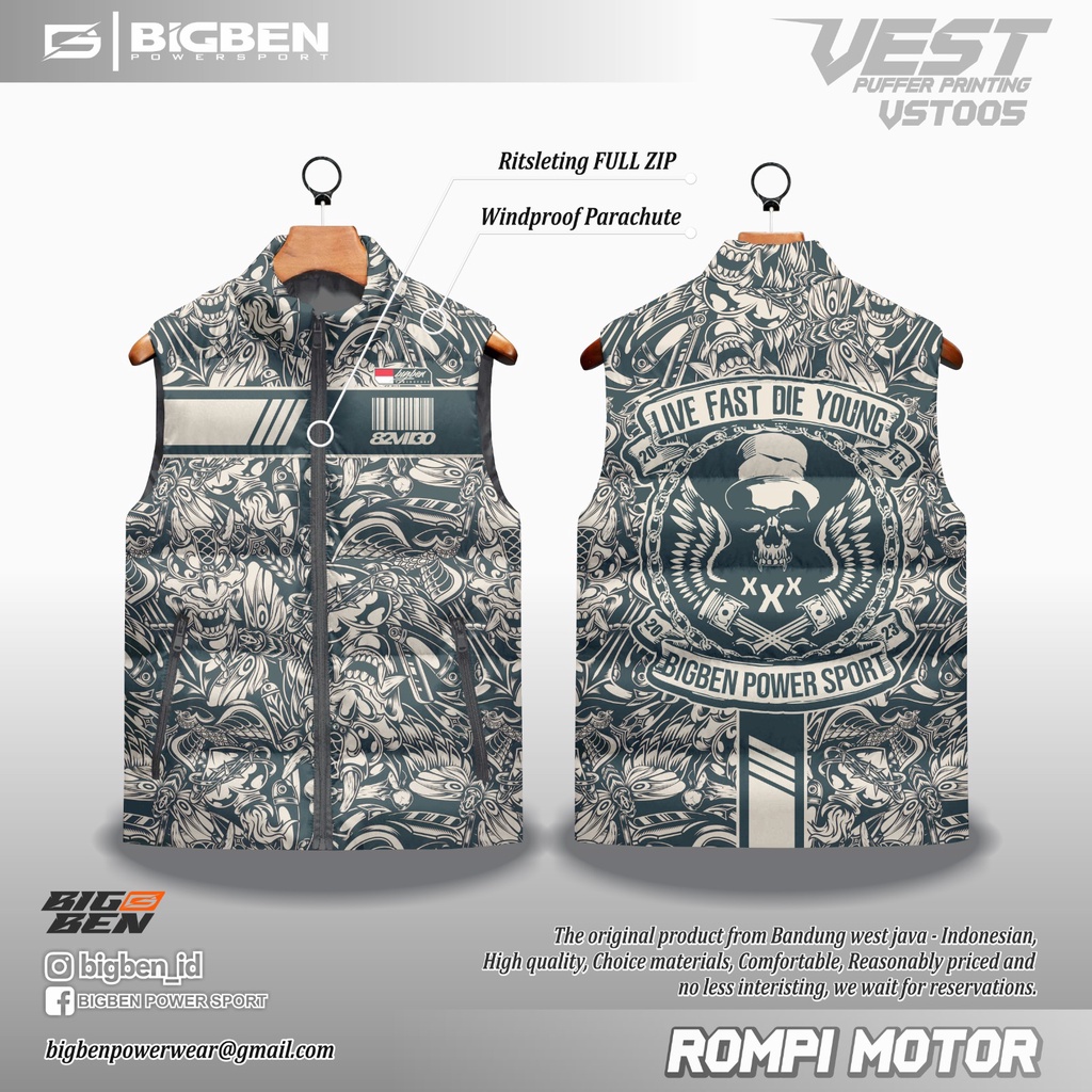 Jual Bigben Power Sport Vest Puffer - VST005 / Rompi Motor / Rompi ...