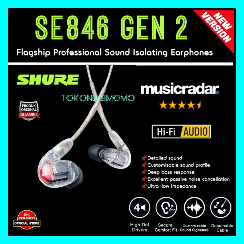 Jual Shure SE846 Gen 2 Flagship Professional Sound Isolating Earphones ...