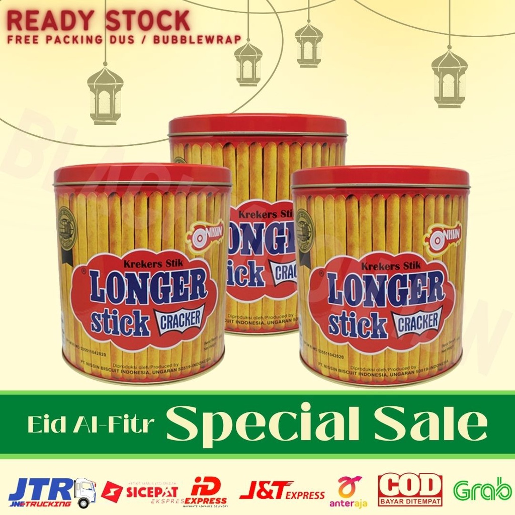 Jual FREE BUBBLEWRAP & DUS !! Nissin Longer Stick Kaleng 500 Gram Snack ...