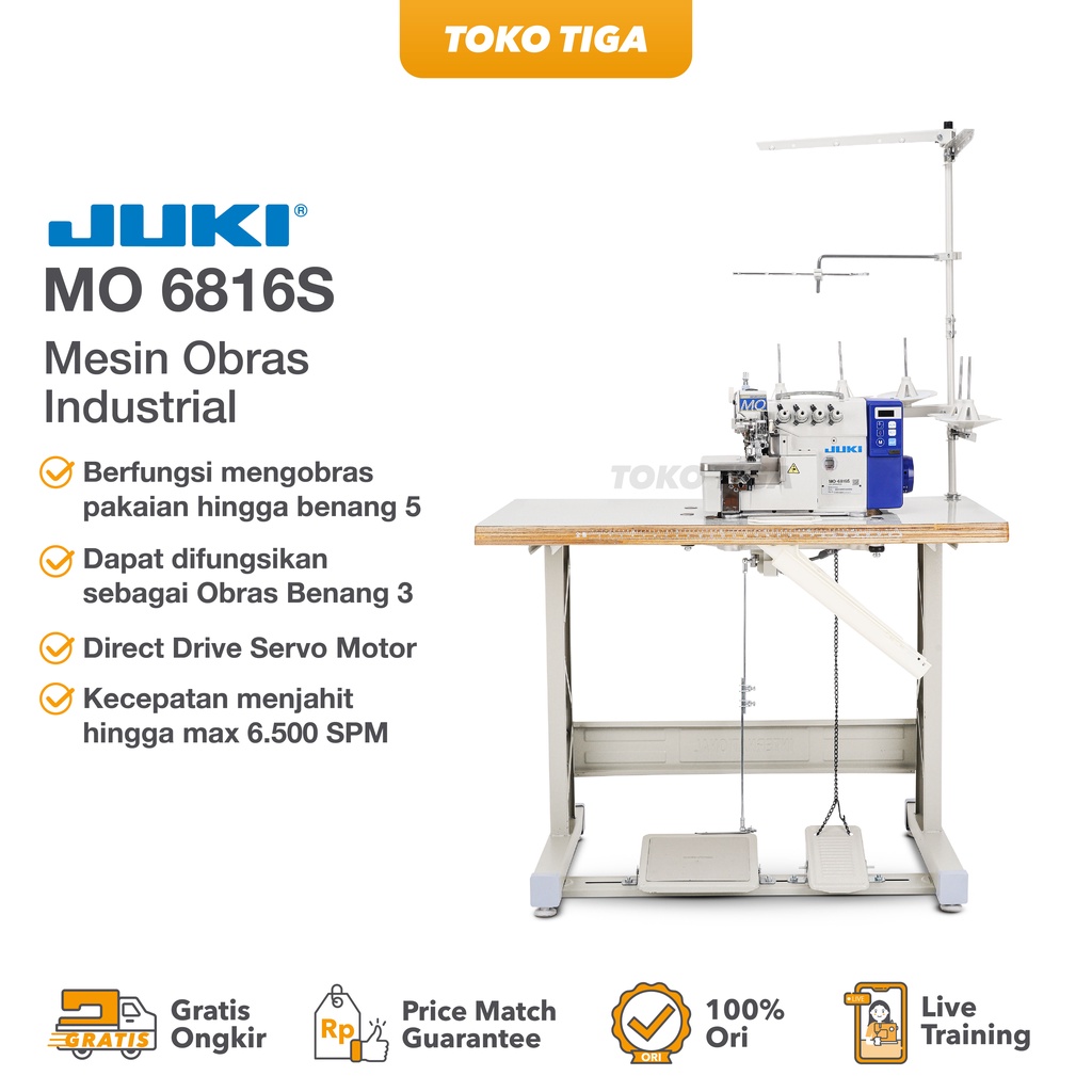Jual Mesin Obras Benang 5 JUKI MO6816S-DE4 / MO 6816S DE4 Heavy (Servo) | Shopee Indonesia