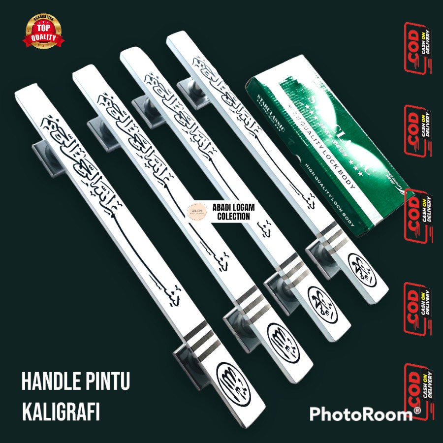 Jual Paket lengkap handel pintu rumah 45cm gagang pintu model kaligrafi ...