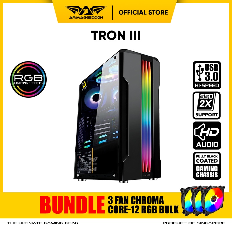 Jual Casing PC Gaming Armaggeddon Tron III MATX-ATX | RGB Straight ...