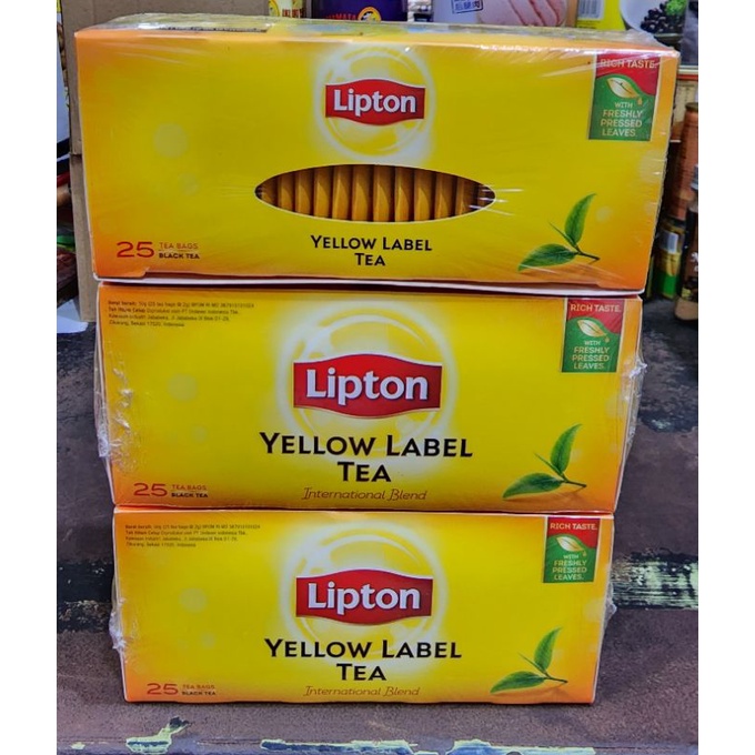 Jual Teh Celup Lipton Yellow Label Tea International Blend 25 Tea Bags (Envelope). | Shopee ...