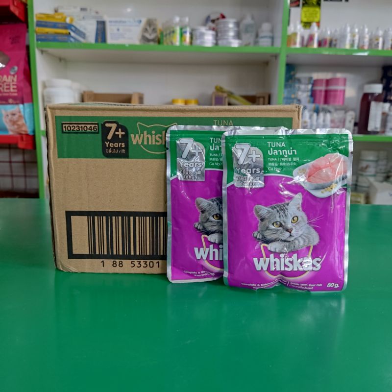 Jual (24 pcs) Whiskas sachet Senior 7+ Tuna 80gr | Shopee Indonesia