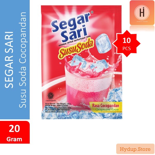 Jual Segar Sari Serbuk Susu Soda Cocopandan Renceng isi 10 Kemasan 20 ...