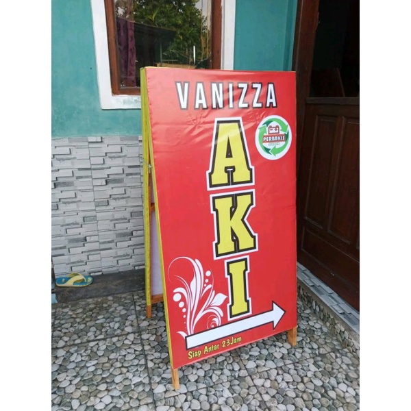 Jual STAND BANNER KAYU UK 120x70 cm (BESAR) / STANDING BANNER LIPAT ...