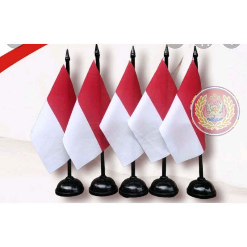 Jual BENDERA DI MEJA .MERAH PUTIH *#FULL.SET DUDUKAN TIANG +BENDERA NYA ...