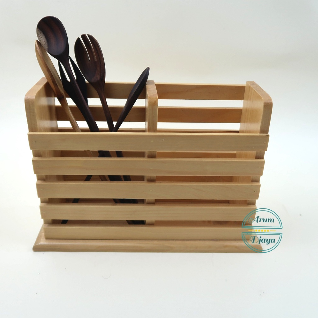 Jual Tempat Sendok Kayu Aesthetic Wadah Sendok Rak Sendok Meja Tempat ...