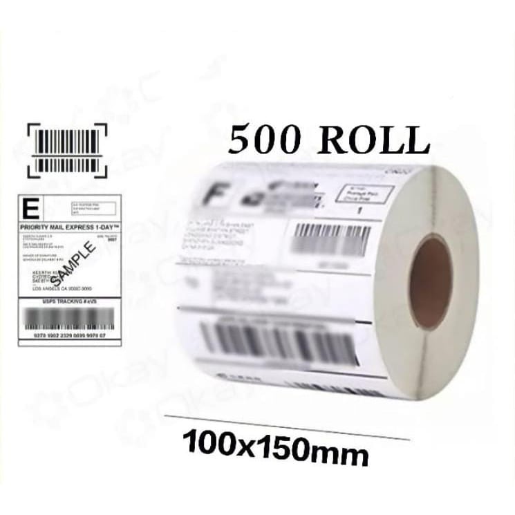 Jual Kertas termal 100 x 150 mm Label Thermal Stiker thermal isi 500pcs | Shopee Indonesia