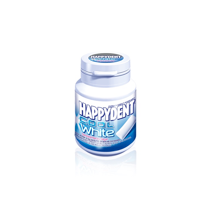 Jual Happydent Cool White Bottle 61.6g - Permen Karet Rasa Mint (1 ...