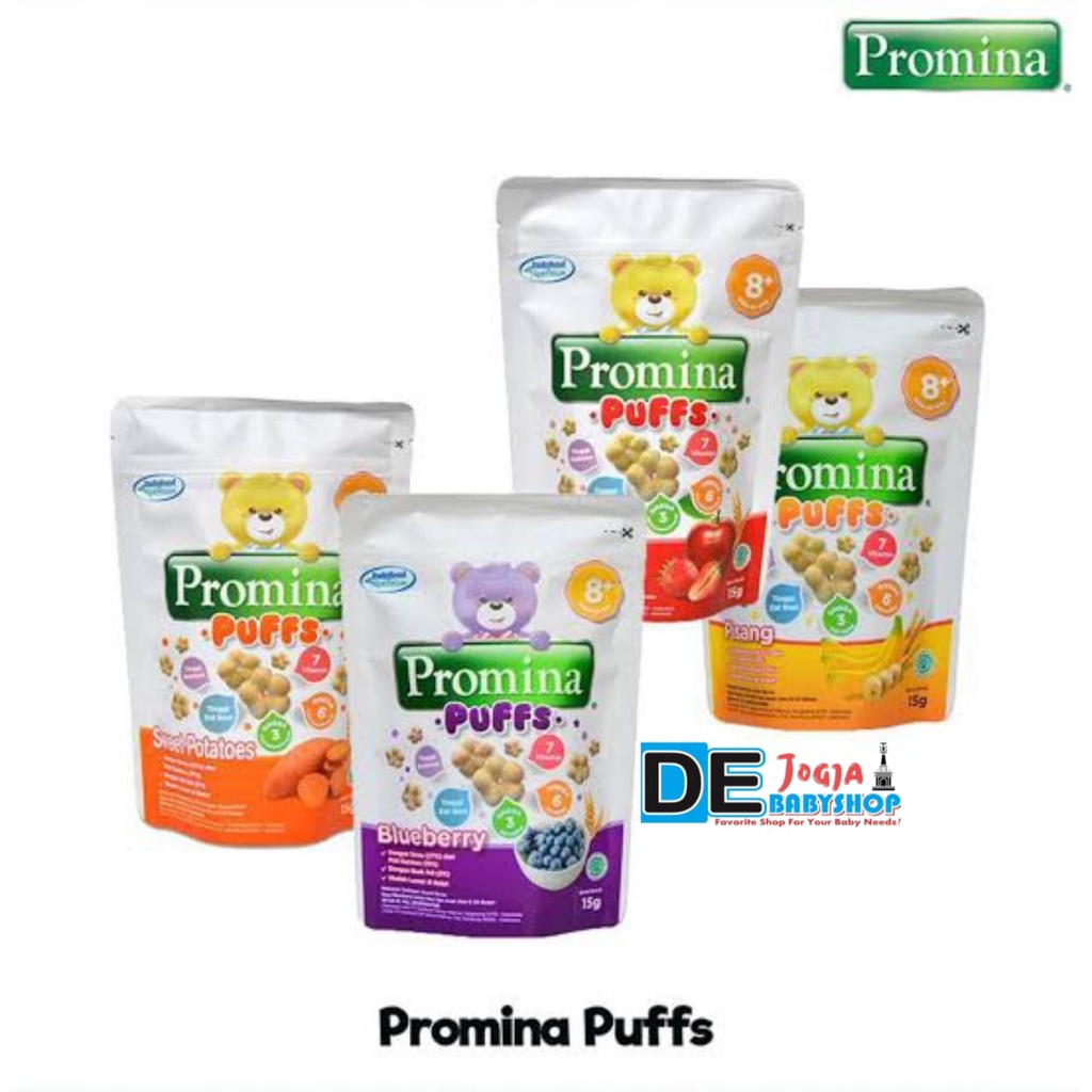 Jual PROMINA PUFF PUFFS 15gram 8+ Blueberry / Pisang / Stawberry Apple ...