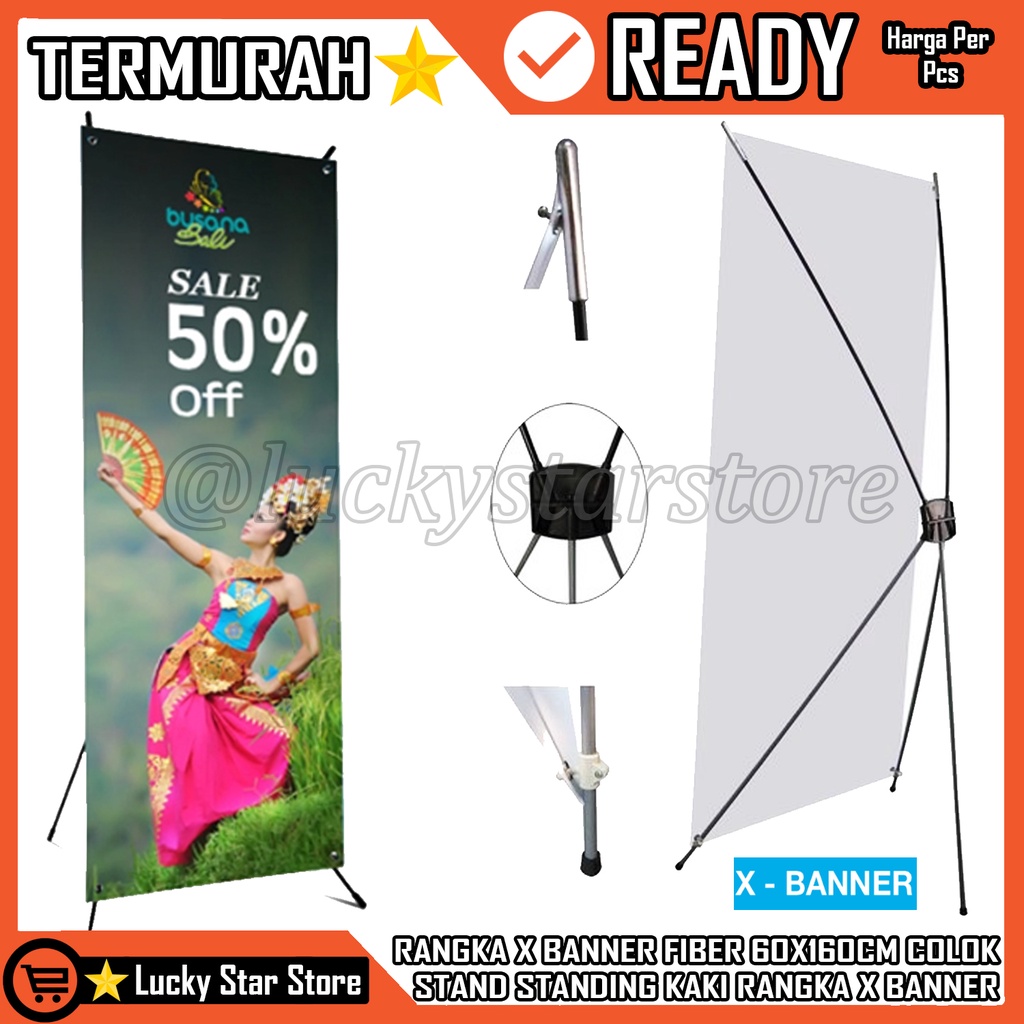 Jual Standing Stand Rangka Tiang Baner Pipa X Banner 160 x 60 Ex Besi ...