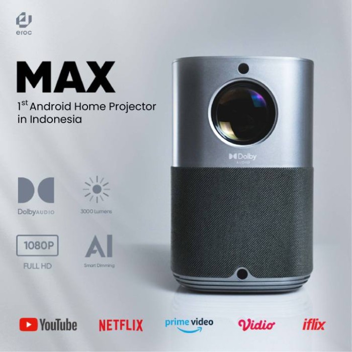 Jual [[JNT COD]] EROC Android Smart Home Proyektor - Dolby - FHD - 415 ...