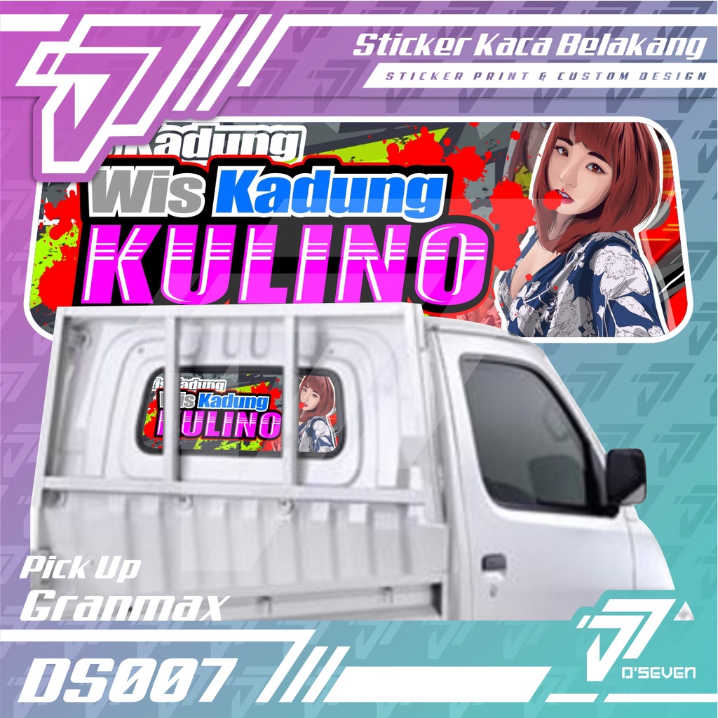 Jual Stiker Kaca Belakang Custom Pick Up Granmax Bisa Request Sticker ...