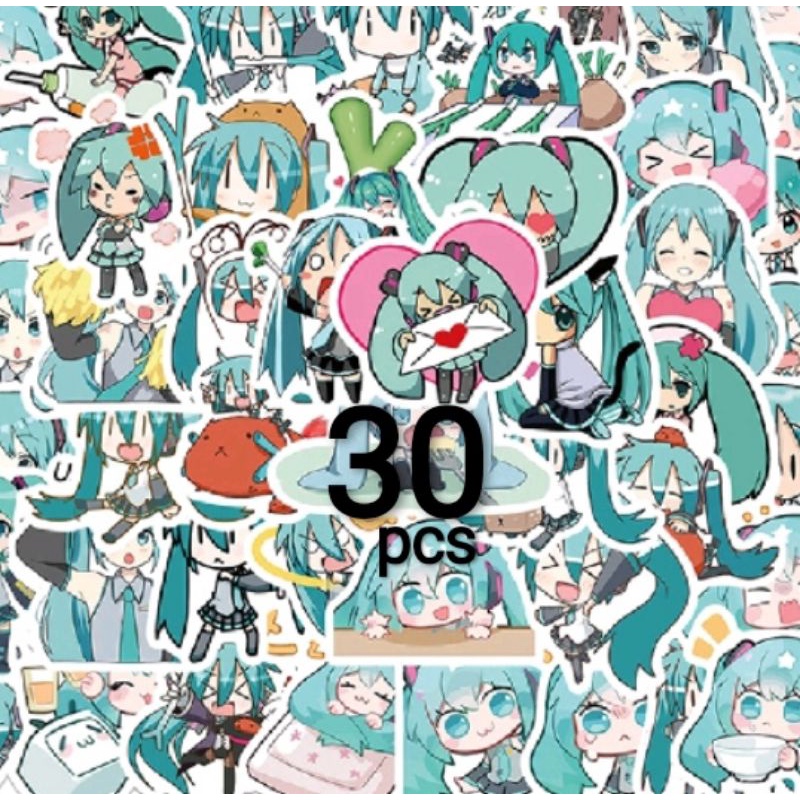 Jual Stiker Hatsune Miku 30pcs Sticker Anime Miku Hatsune | Shopee ...