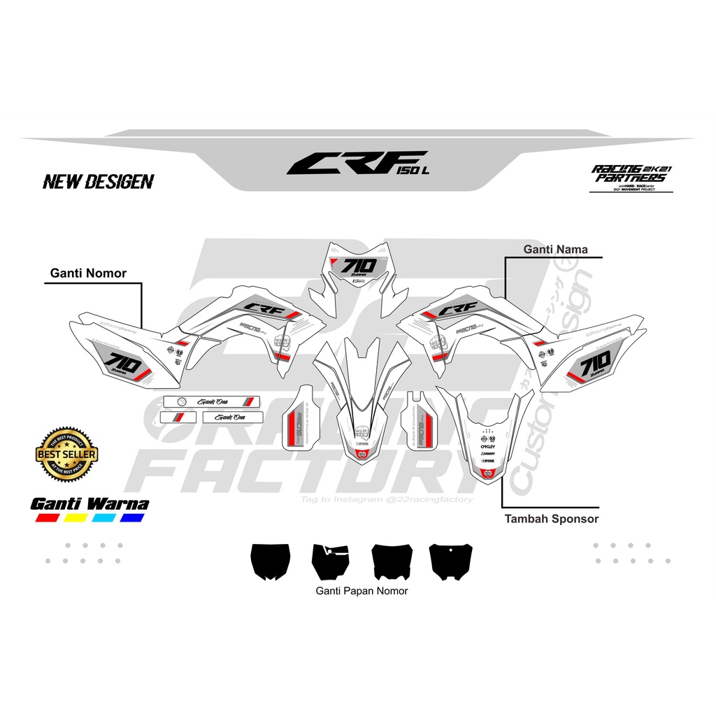 Jual DECAL STIKER CRF FULLBODY CUSTOM BISA TAMBAH NAMA/NOMOR/SPONSOR ...