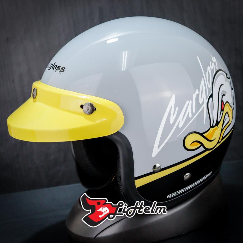Jual CARGLOSS HELM CFM RETRO SPEED DUCK | GREY | CF RETRO CARGLOS ARMY ...