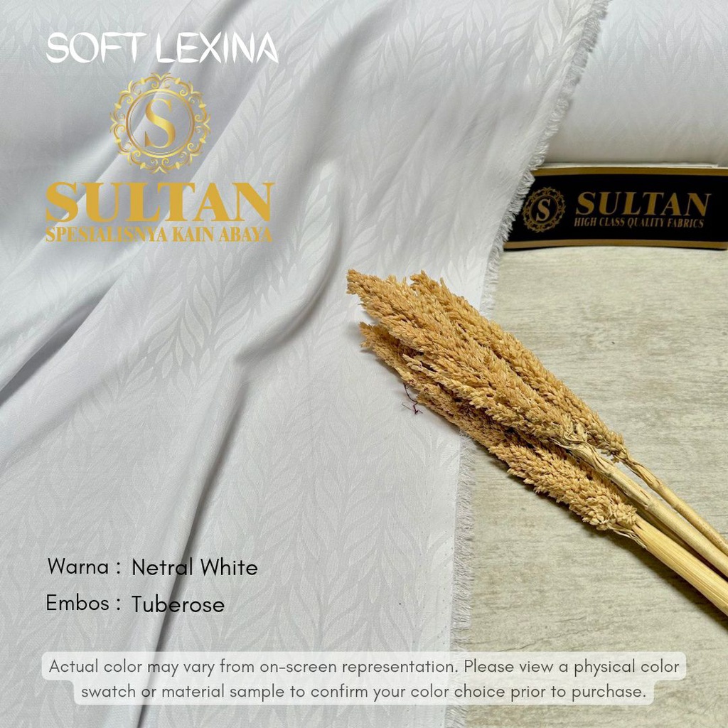 Jual 50CM EMBOS TUBEROSE SOFT LEXINA NETRAL WHITE KAIN ABAYA SULTAN ...