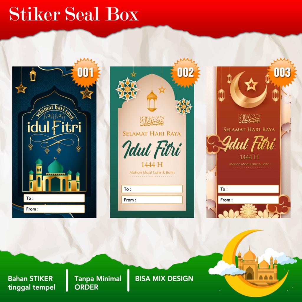 Jual Stiker Seal Box // Packaging Segel Hampers Lebaran Idul Fitri ...