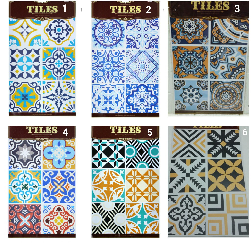 Jual ADEK WALLSTICKER 6 KOTAK 15x15 CM TILE / TEGEL / TILES / STICKER ...