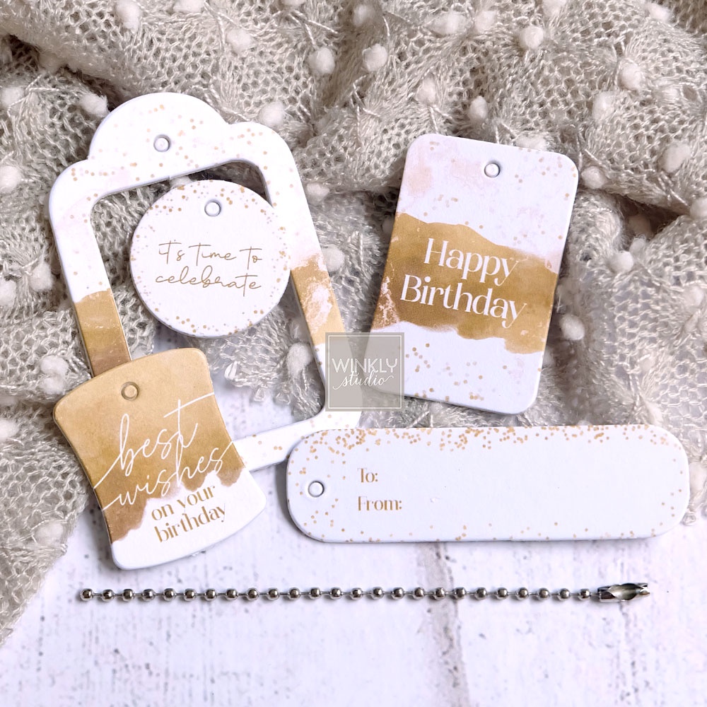 Jual PREMIUM Birthday Hang Tag Thank You / Thick Tag Hamper / Kartu ...