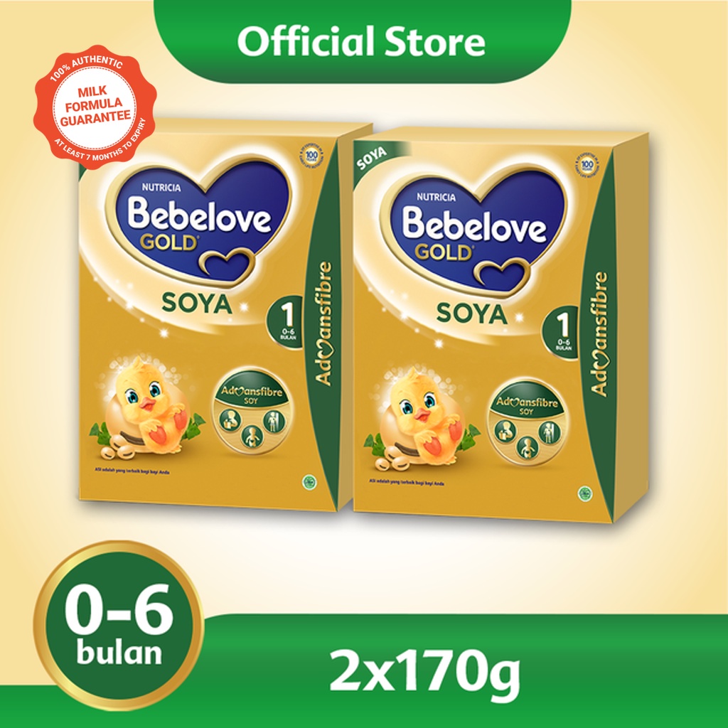 Jual Bebelove Gold Soya 1 Formula Soya Bayi Bubuk 170 gr x 2 | Shopee ...