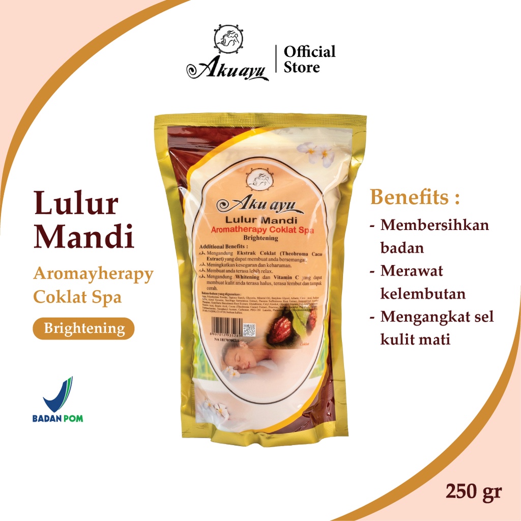 Jual Aku Ayu Lulur Mandi Aromatheraphy Coklat Spa Brightening 250gr ...