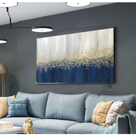 Jual Lukisan Abstrak Gliter Teksture Modern 120 x 70 cm Plus Frame ...