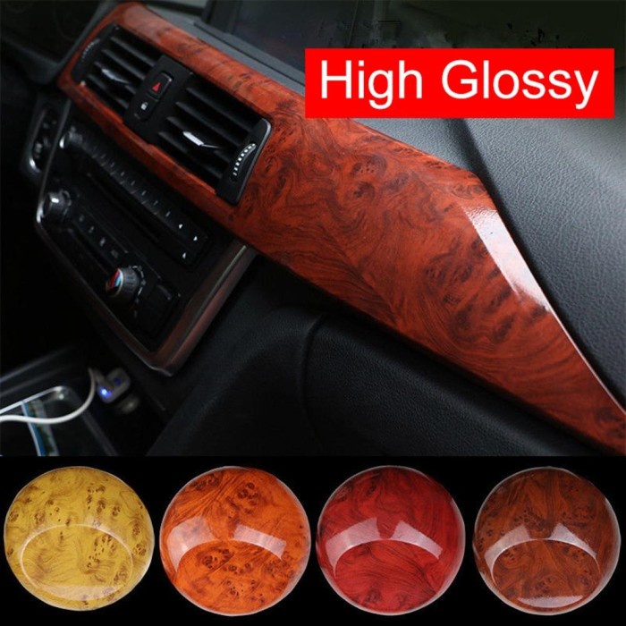 Jual Stiker Dekorasi Interior Mobil Sticker Model Kayu High Glossy ...