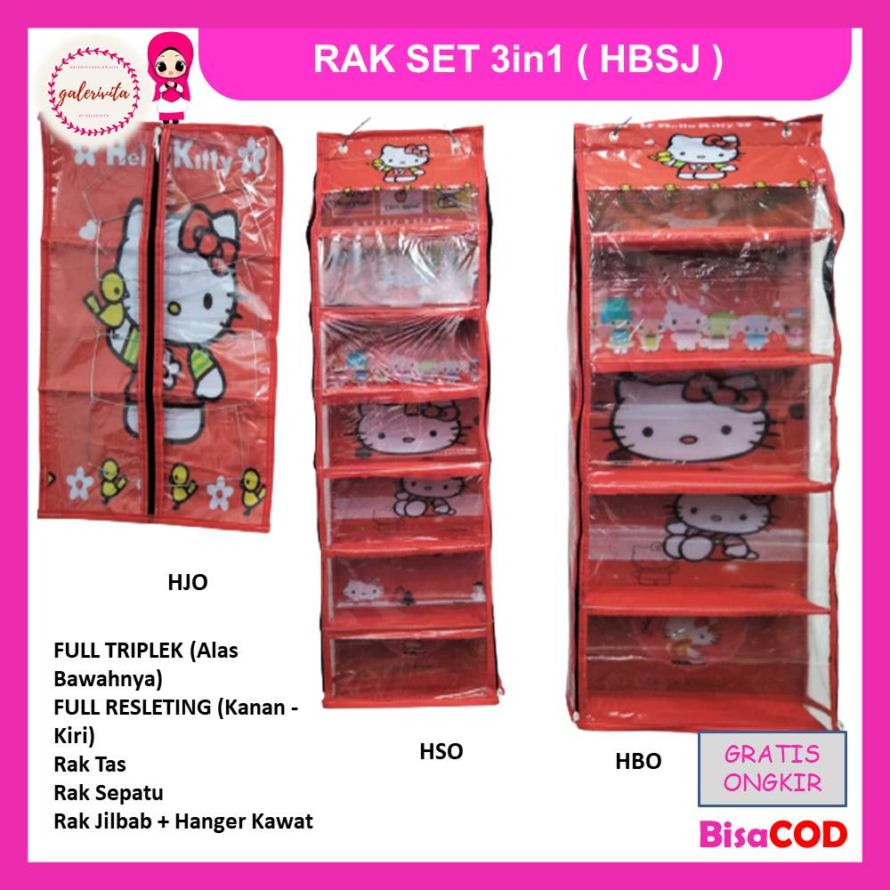 Jual Paket 4 In 1 Rak Set Untuk Sepatu Tas Jilbab Dan Kosmetik Full ...