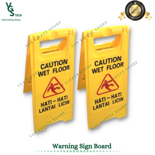 Jual Cone Warning Sign Floor Wet Floor Papan Peringatan -Lantai Basah ...