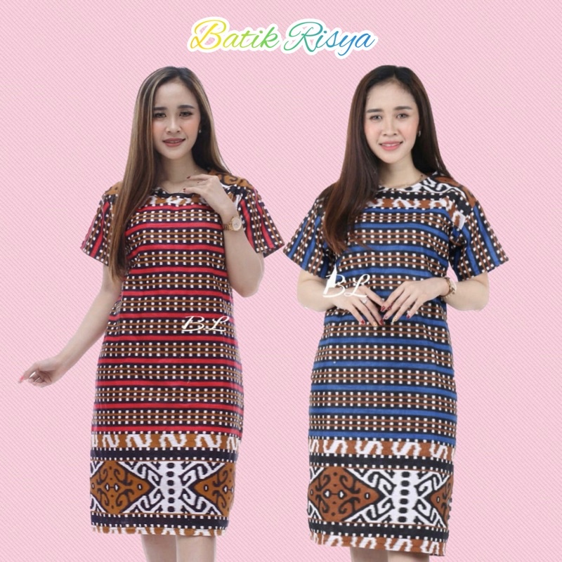 Jual BAJU SIZE JUMBO DRESS BATIK WANITA JUMBO XXXXL / 4L LENGAN PENDEK ...