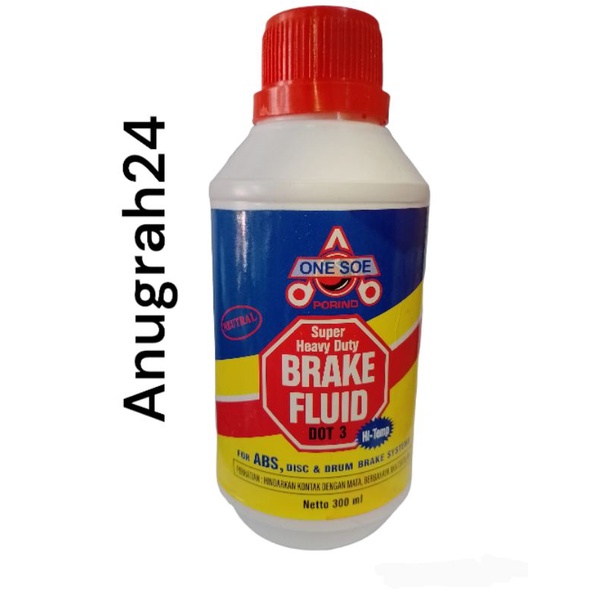 Jual MINYAK REM/OLI REM/BRAKE FLUID ONE SOE 300 ML WARNA MERAH DOT. 3 ...