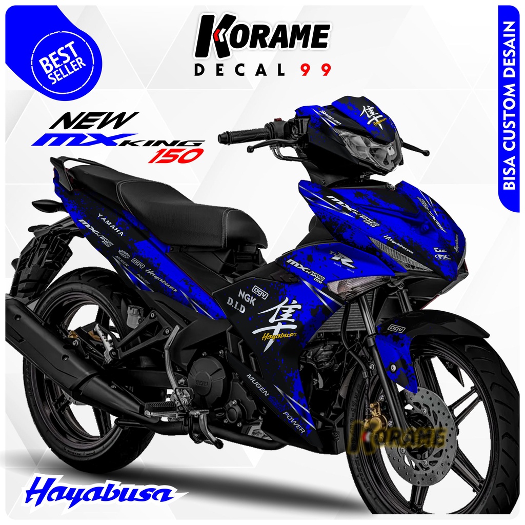 Jual Decal Sticker Fullbody New MX KING 150 Motif Hayabusa Warna Biru ...