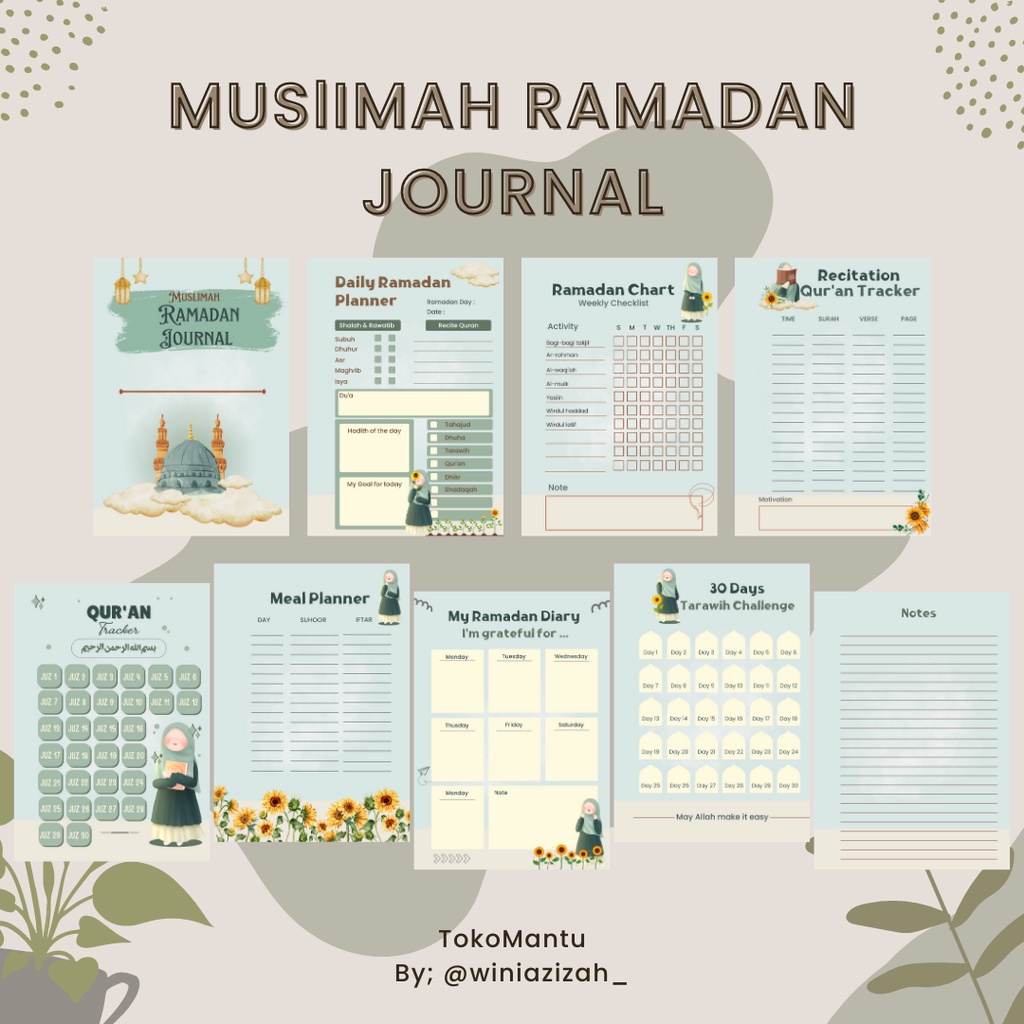 Jual Muslimah Ramadan Journal Isi Binder A5 50 Lembar 20 Lubang ...