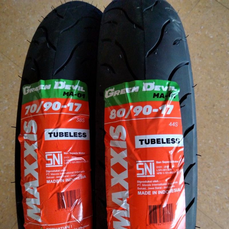 Jual PAKET SEPASANG BAN MAXXIS GREEN DEVIL MA-G1 70/90-17 & 80/90-17 TL ...
