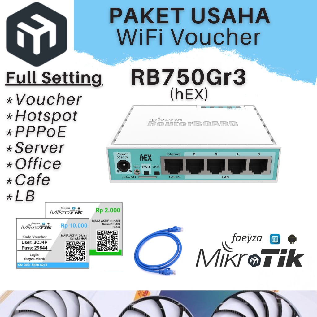 Jual Router MikroTik RB750Gr3 hEX-Lite Full Setting Hotspot PPPoE ...