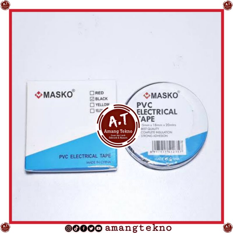 Jual MASKO ISOLASI LISTRIK 0.15 MM X 18 MM X 20 MM MTR VINYL ELECTRICAL ...