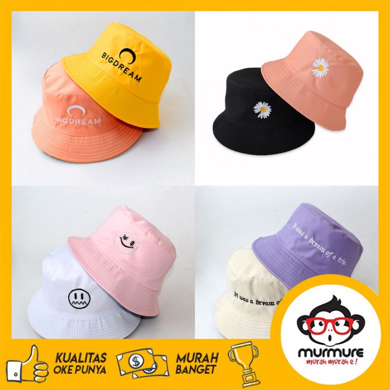 Jual BUCKET HAT IMPORT 2 SISI BORDIR MODEL KOREA - BUCKET HAT KOREA UNISEX WANITA DAN PRIA ...