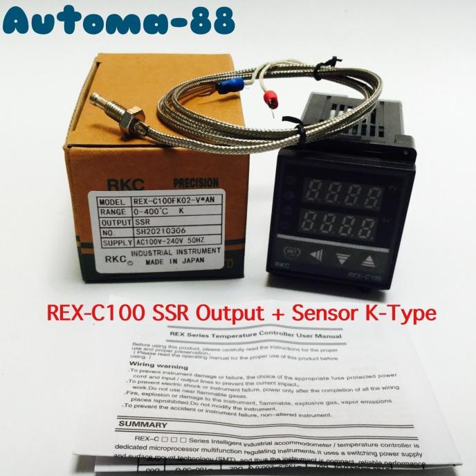 Jual Thermostat PID Controller Rex-C100 SSR Output + Thermocouple Sensor | Shopee Indonesia