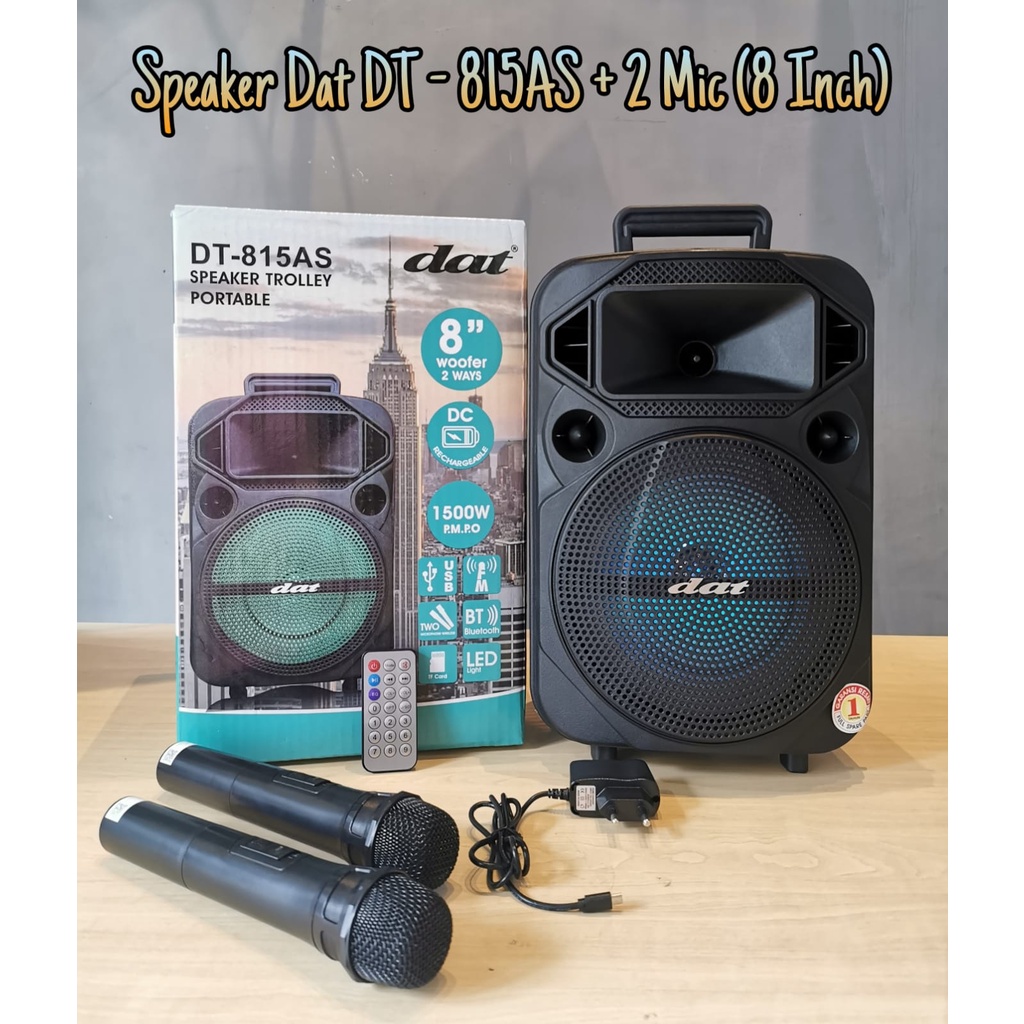 Jual Speaker Dat DT - 815AS + 2 Mic (8 Inch) | Shopee Indonesia