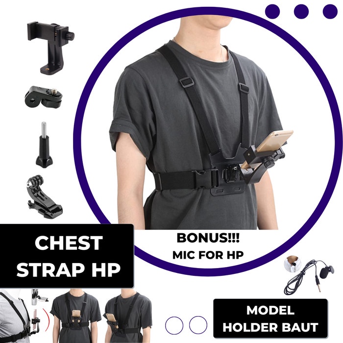 Jual Strap Chest Strap For Handphone With Holder Mounting Model Baut ...
