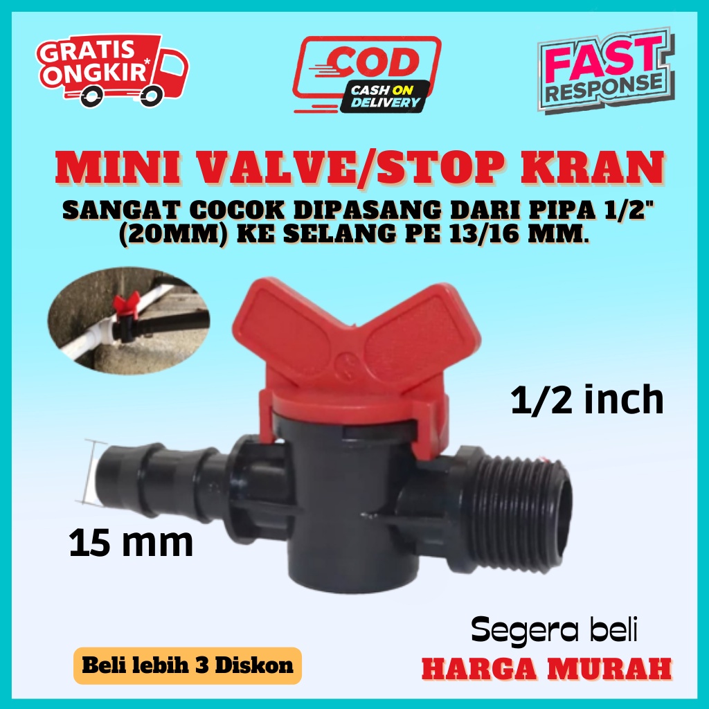 Jual CHECK VALVE 1/2 INCH MALE DRAT LUAR STOP KRAN KE SELANG PE 13 / 16 MM YORU FARM YORU FARM ...