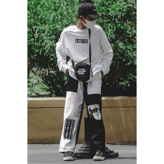 Jual Black White Pants Sicko Japan | Shopee Indonesia