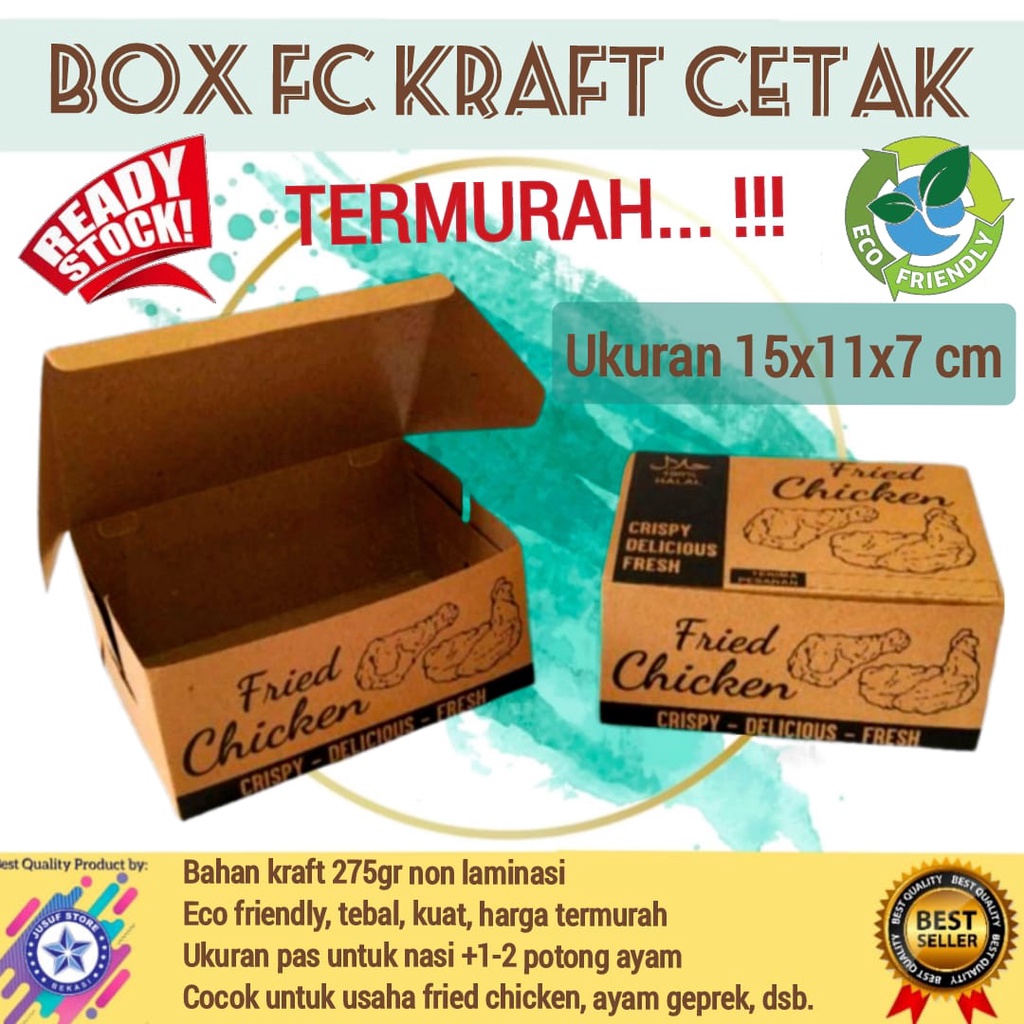 Jual Box Fried Chicken, Box Ayam Geprek Kraft Dan Duplex FoodGrade ...